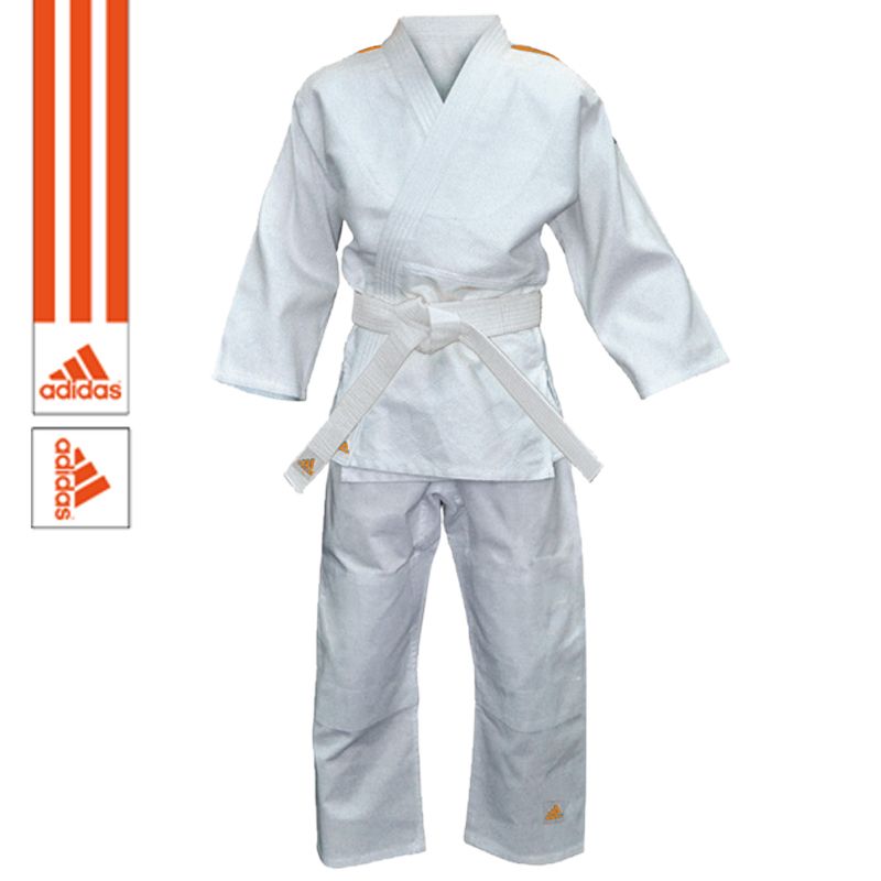 Adidas Judopak Evolution II J250 Wit/Oranje - Vechtsportonline.nl